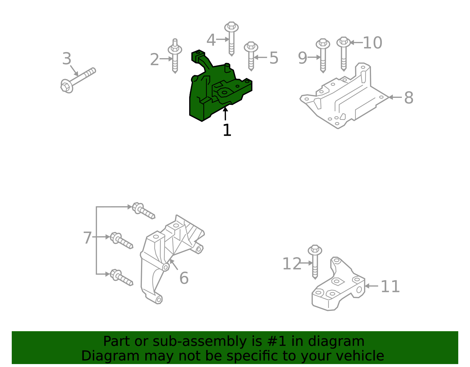 2019-2025 Audi Engine Mount 8V0-199-262-E | Genuine Audi Parts