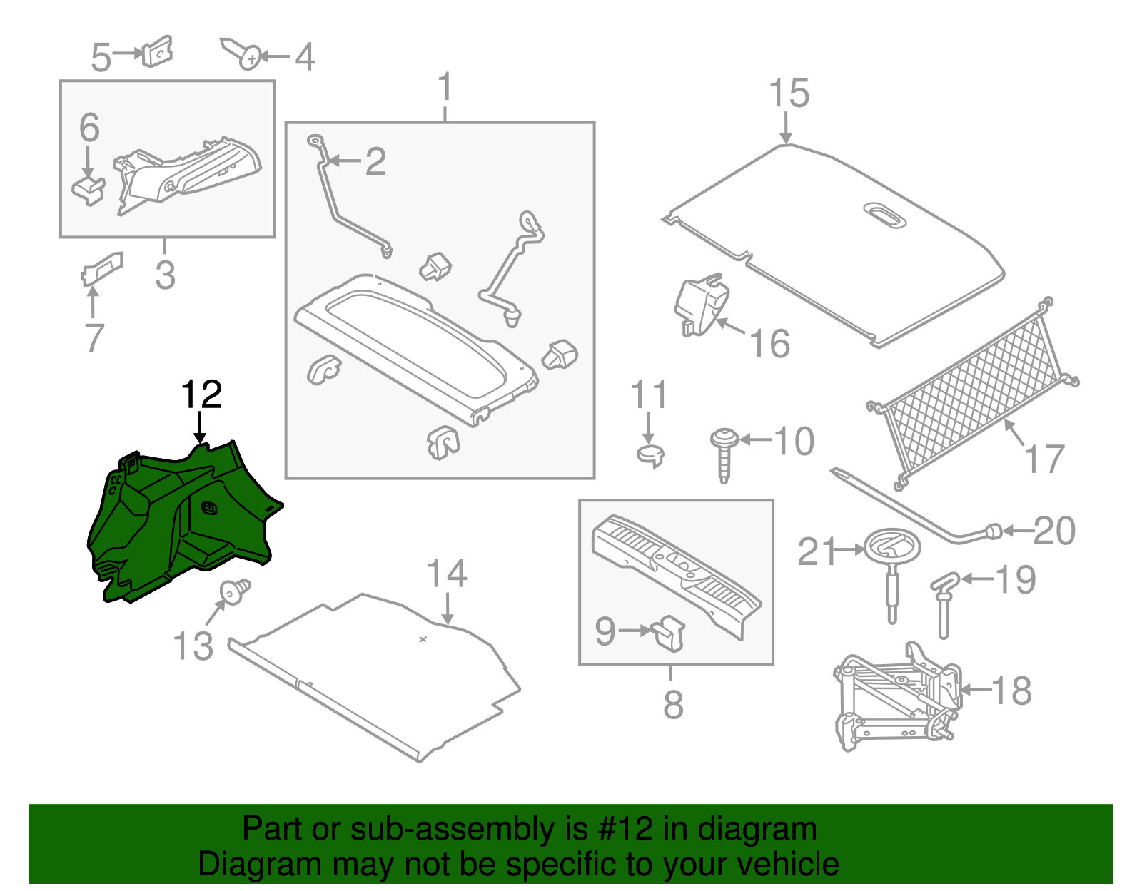 2014-2019 Ford Fiesta Trunk Side Trim D2BZ-5831012-AD | Ford OEM Parts ...
