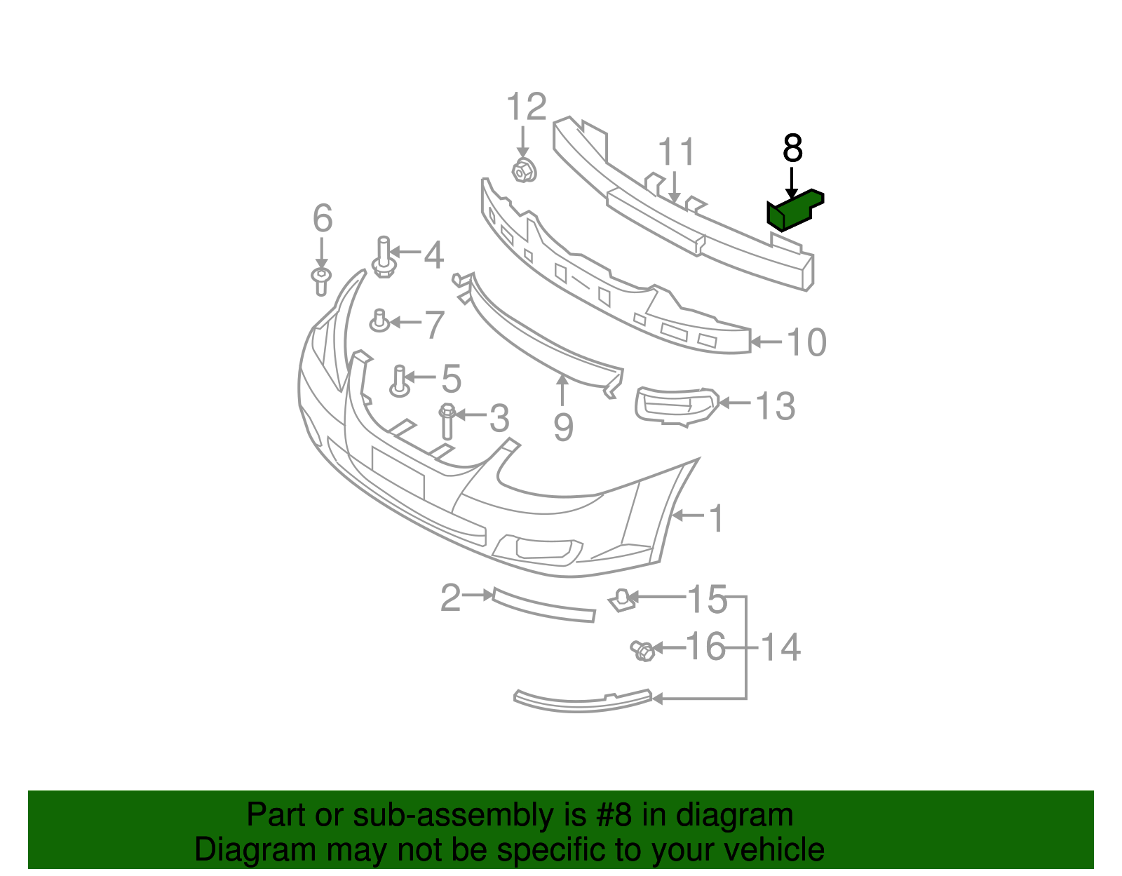2007-2009 Kia Bumper Cover Bracket - Driver's Side (LH) 86513-2F500 ...