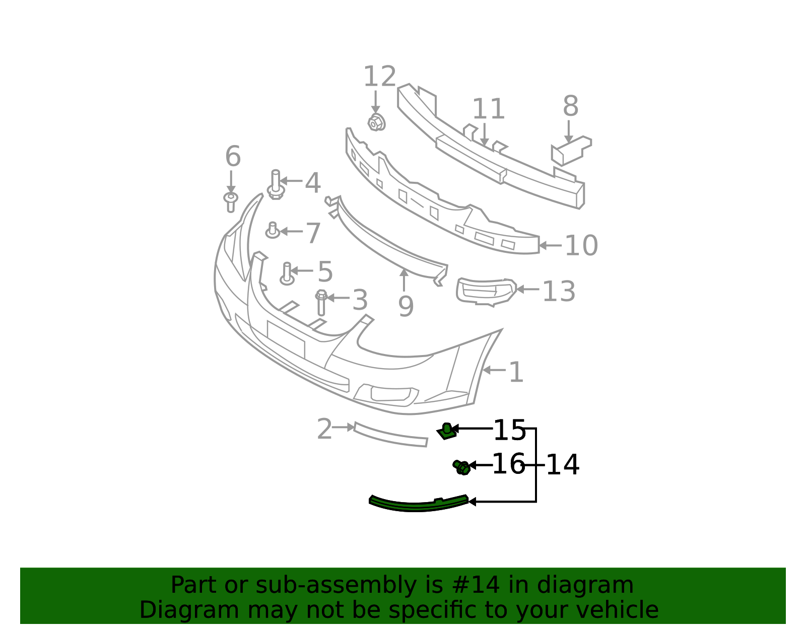 86572-2F500 - Front Deflector 2007-2009 Kia Spectra | Kia.Parts Store