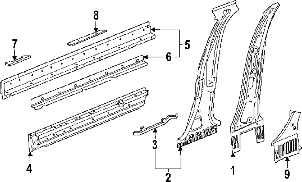 2021 Buick Envision Driver Side Rocker Outer Panel Reinforcement ...