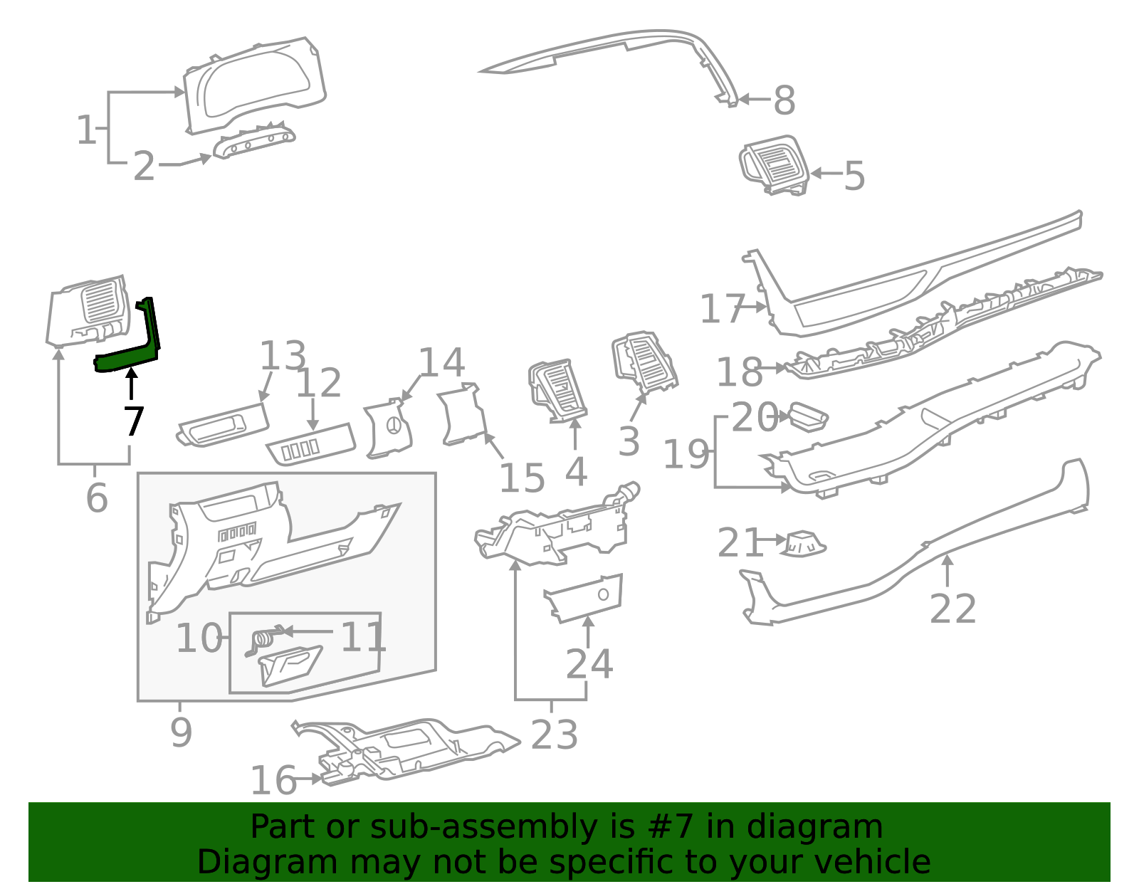 55474-0E050 - Air Outlet Trim - 2014-2019 Toyota Highlander | Nucar ...