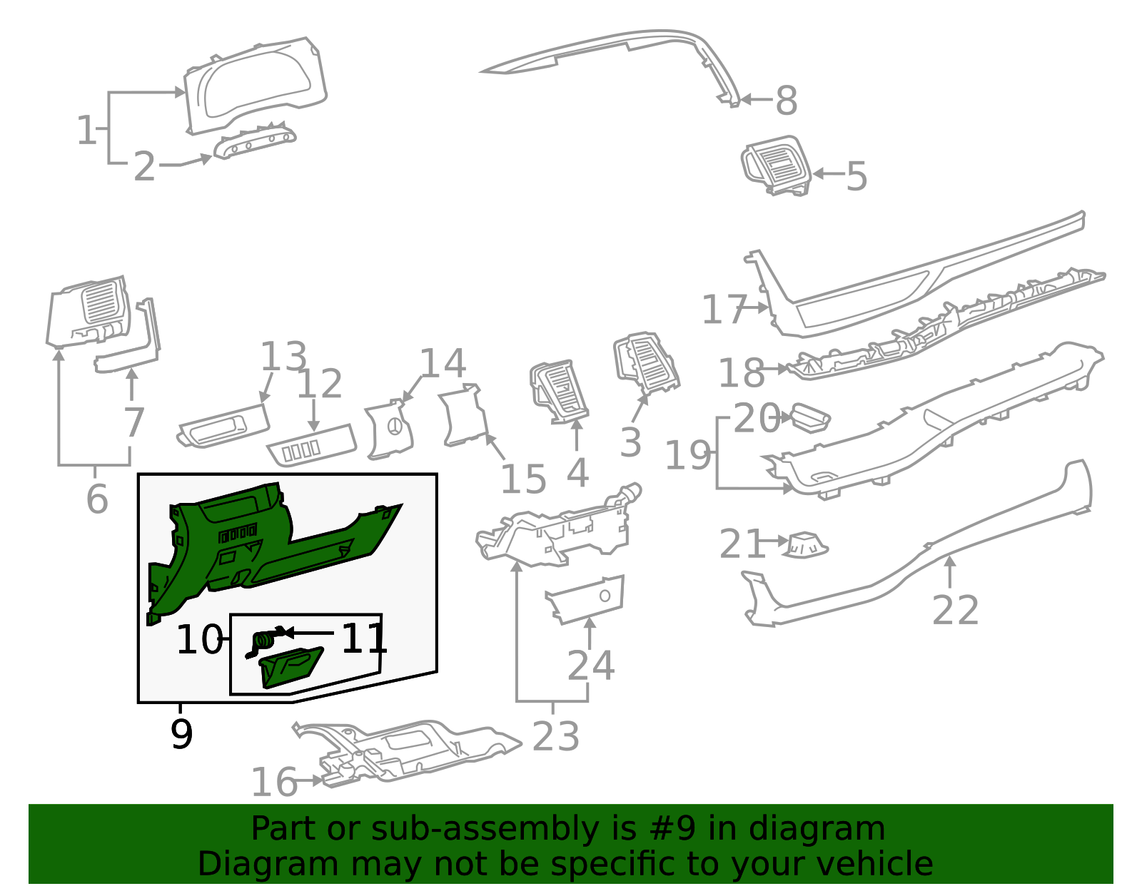 Dash Trim Panel 55045-0E060-C1 - Interior Finish, Factory Style ...