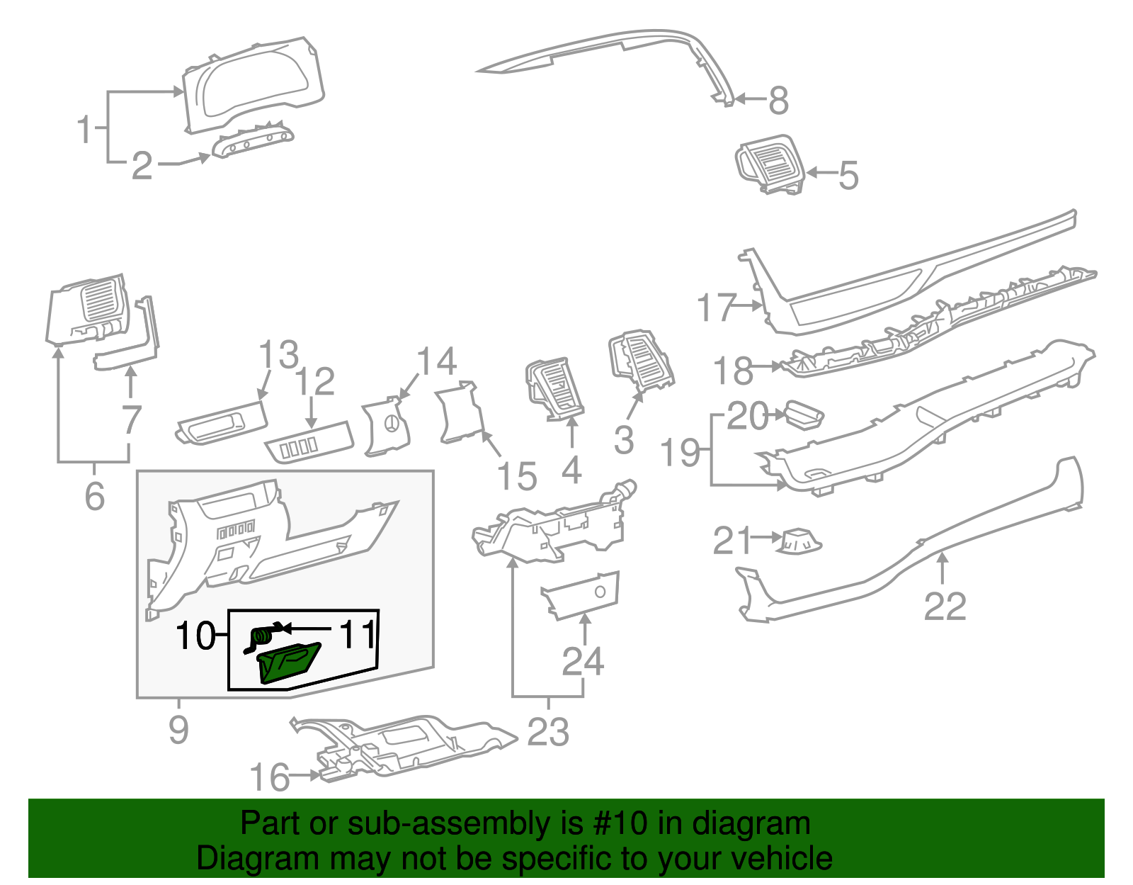 55450-0E030-B0 - Coin Holder - 2014-2019 Toyota Highlander | Conicelli ...