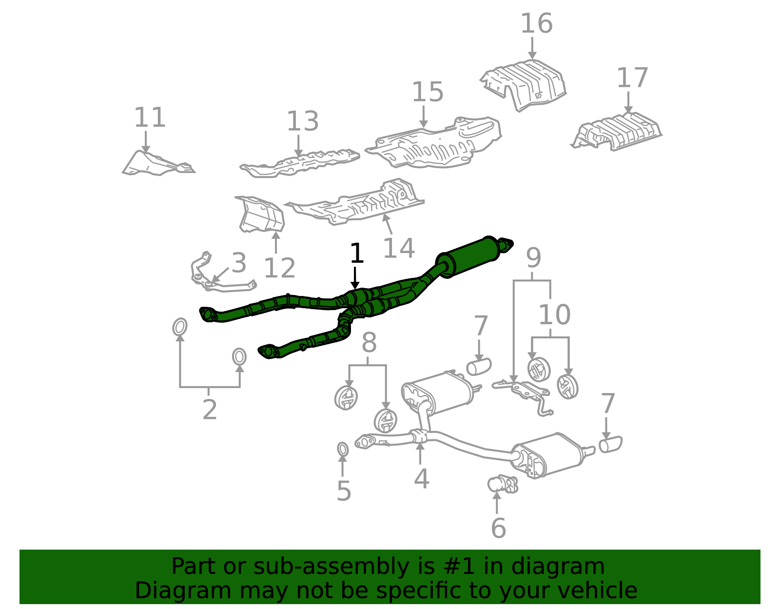 17410-31470 - High-Quality Exhaust Crossover Pipe for 2007 Lexus GS350 ...