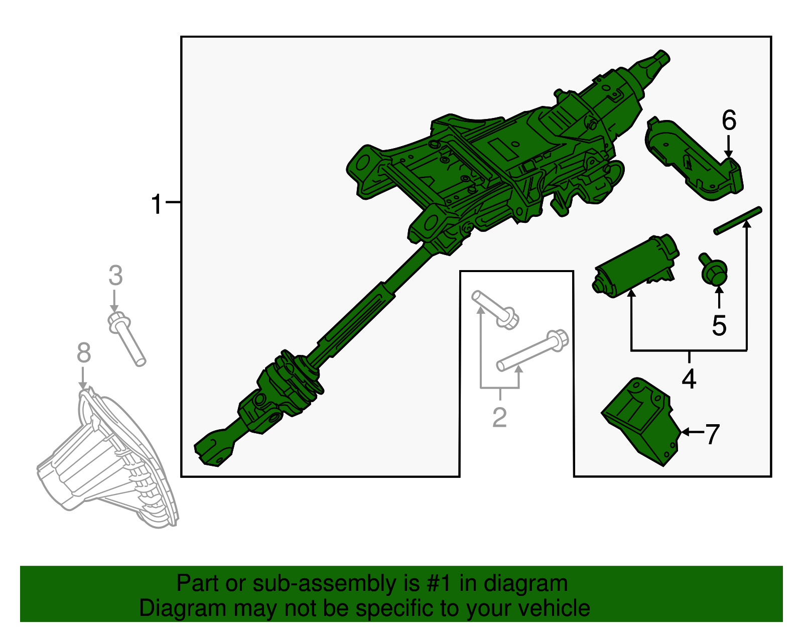 2015-2018 Ford | Steering Column | F2GZ-3C529-AF | Walls' Ford Parts
