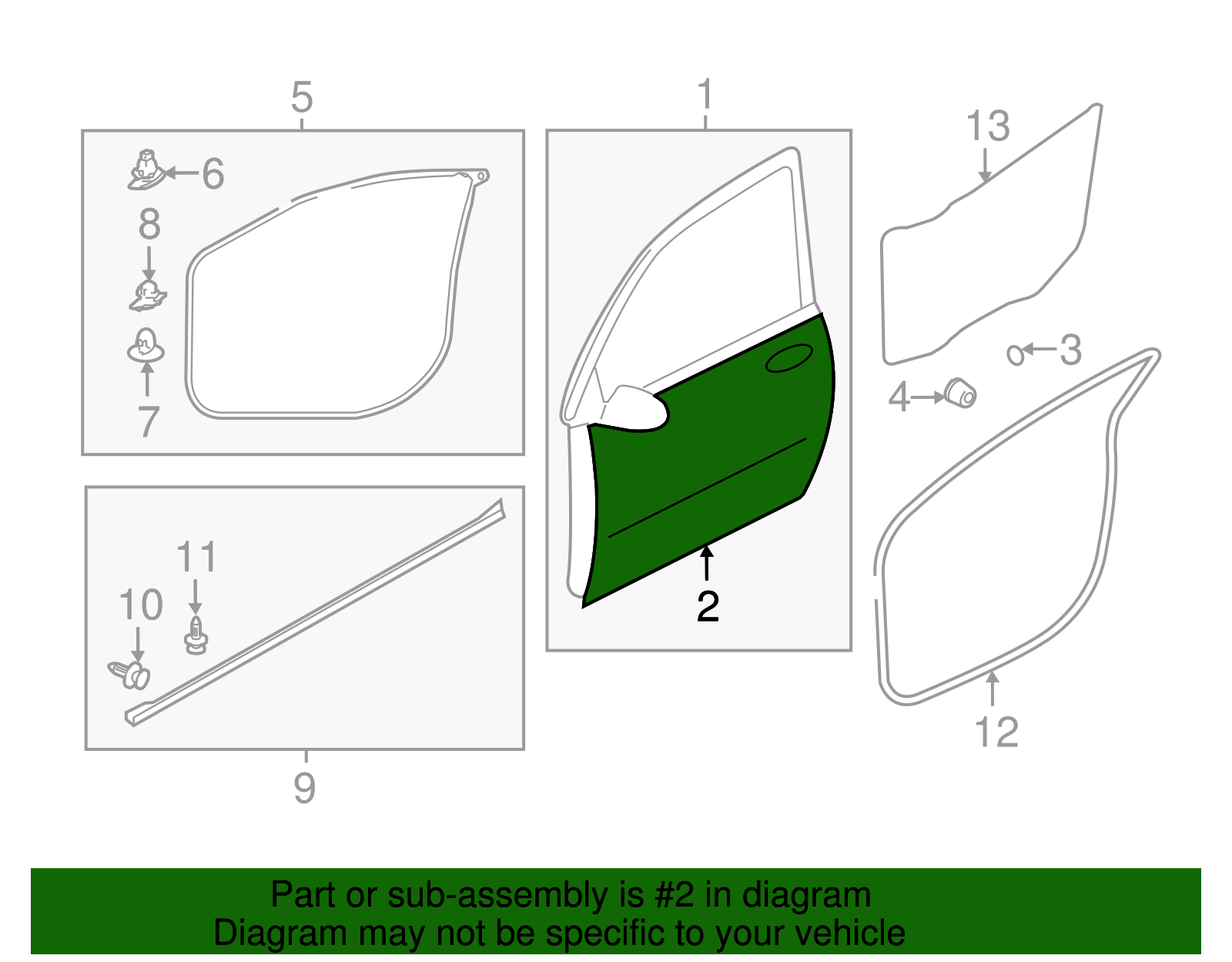 5700B541 - Outer Panel 2011-2024 Mitsubishi Outlander Sport ...