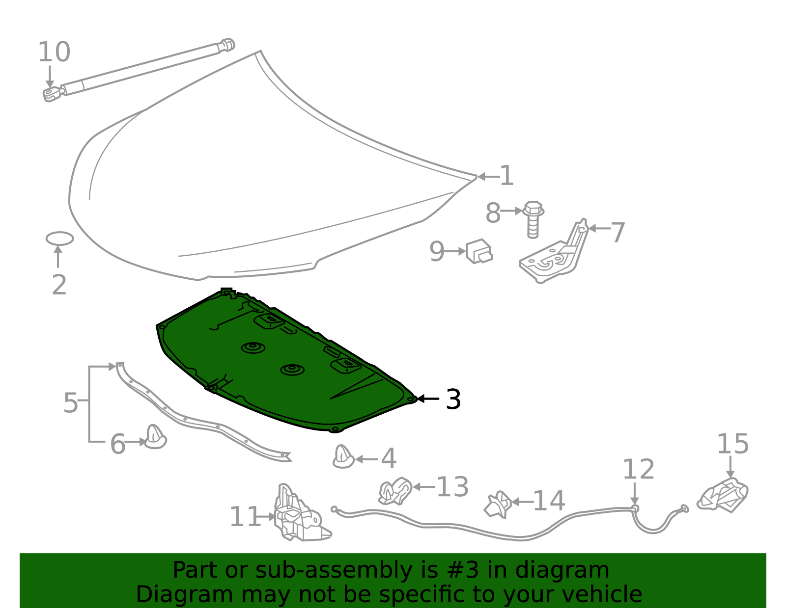 53341-06400 - Hood Insulation Pad Longo Toyota Parts