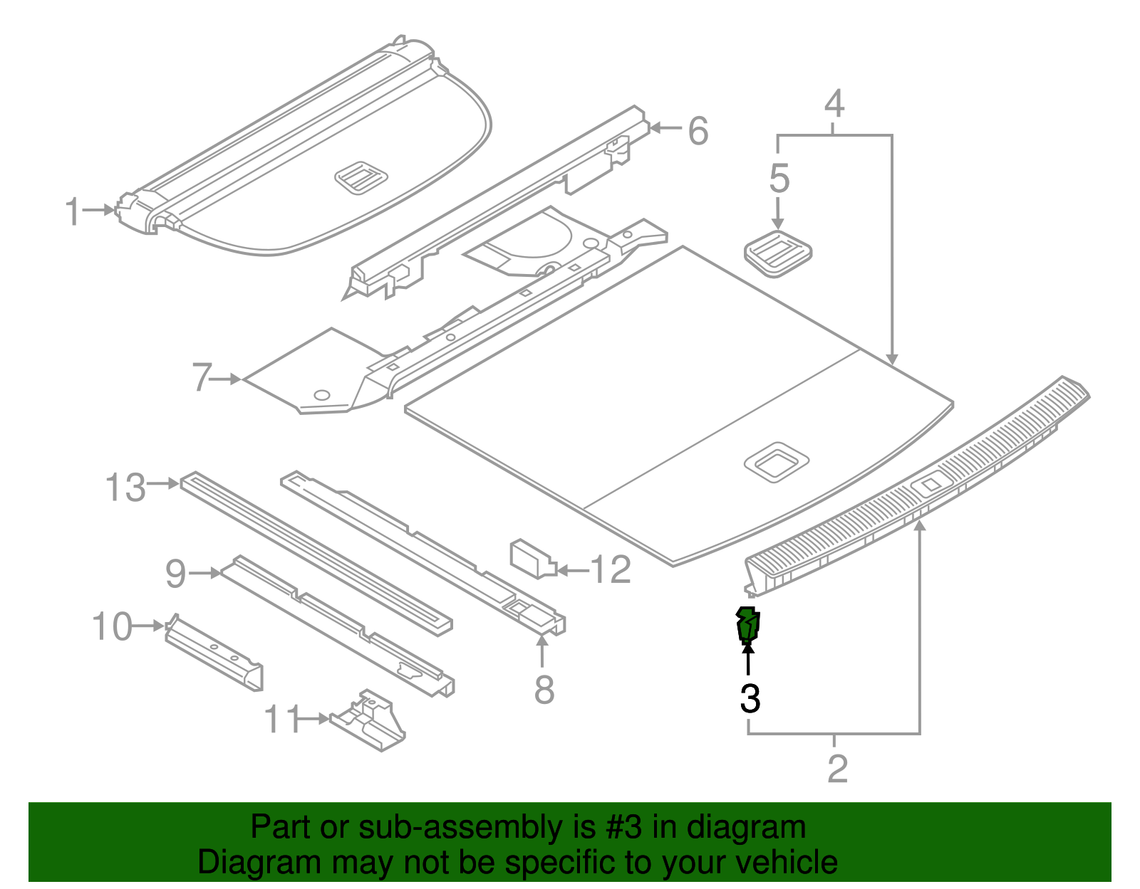 2012-2025 Audi Body C-Pillar Trim Panel Clip 8X0-867-276-A | Audi USA Parts