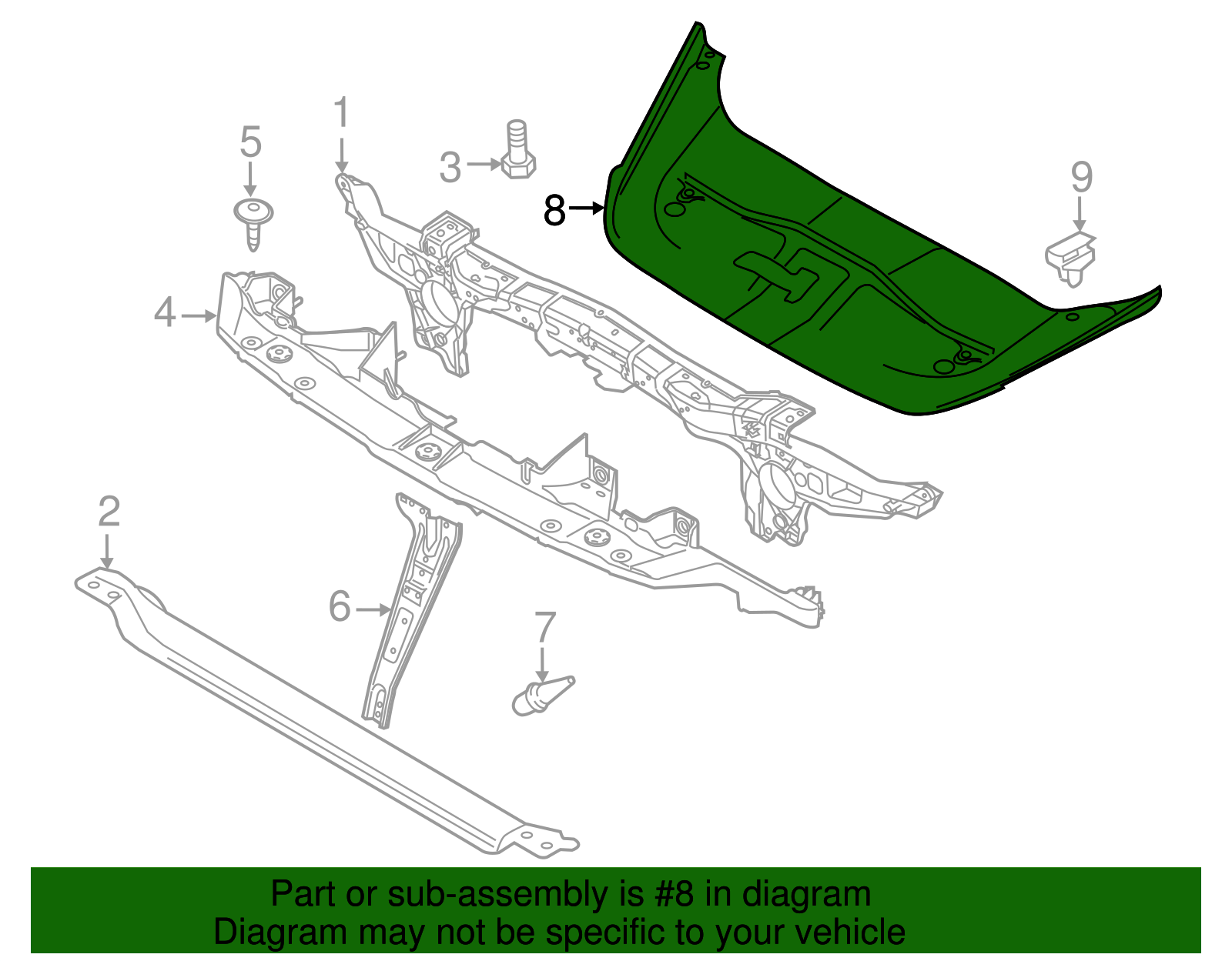 2015-2018 Porsche Cayenne Radiator Support Access Cover 958-556-806-20-9B9 | OEM Parts Online