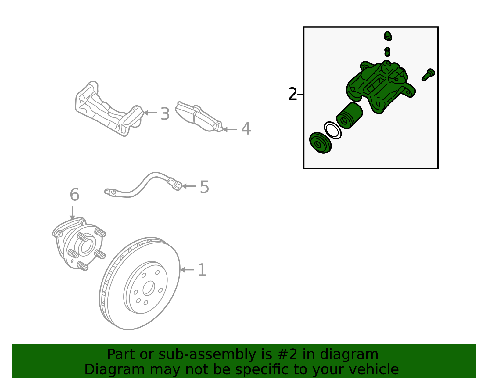 2003-2011 Cadillac Rear Driver Side Disc Brake Caliper Assembly ...