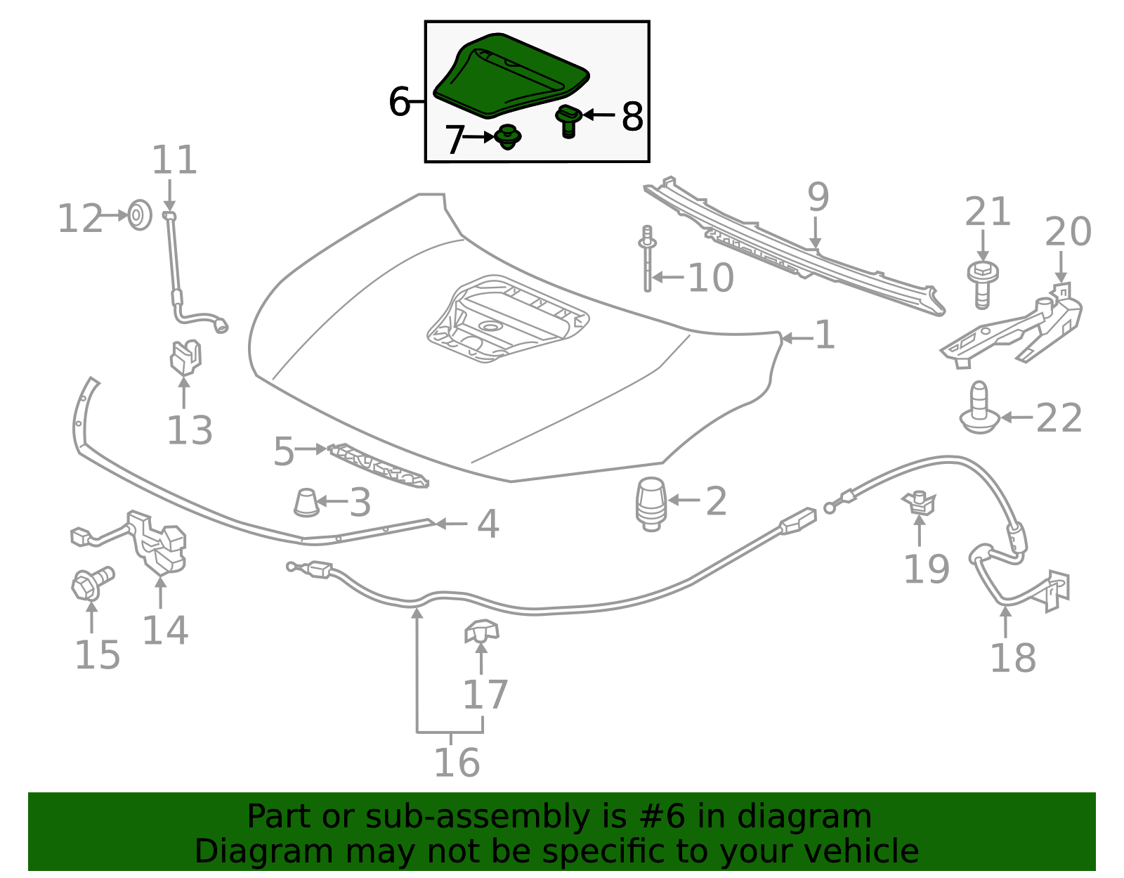 74160-TGH-A00ZA - 2017-2021 Honda Civic - Garnish Assembly Hood Air In ...