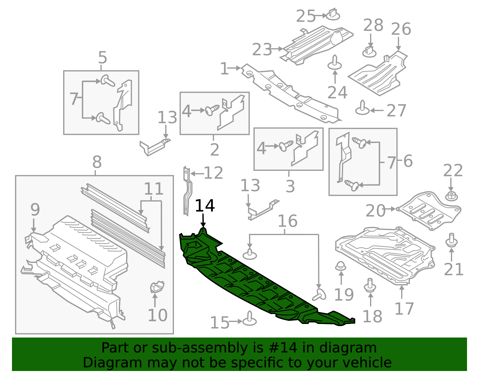 2017-2019 Ford Escape | Lower Deflector | GJ5Z-8310-AA | Walls' Ford Parts