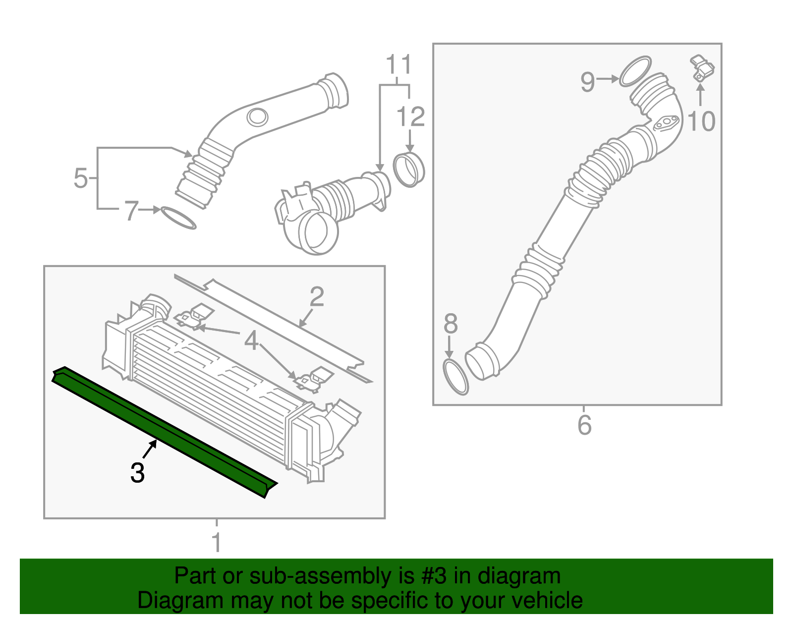 17517600546 - 2012-2018 BMW Inter-Cooler Lower Seal (17-51-7-600-546 ...