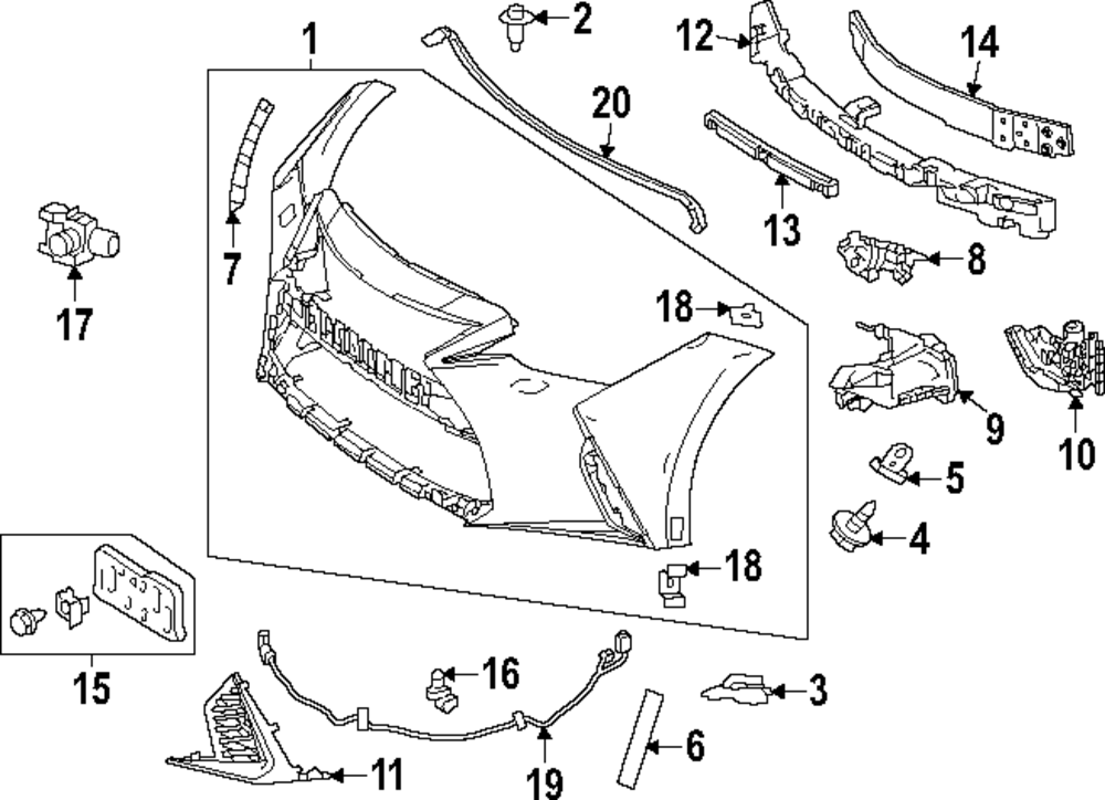 2021-2025 Lexus Lower Grille 53105-53010 | Lexus Direct parts