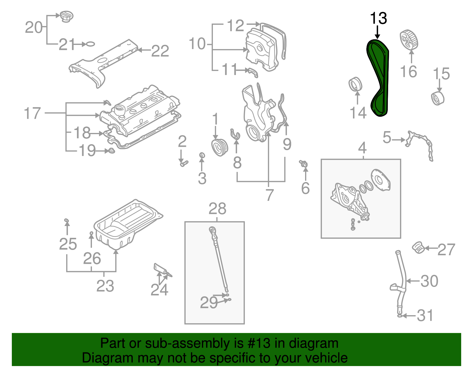1997-2012 Hyundai Timing Belt 24312-23202 | OEM Parts Online