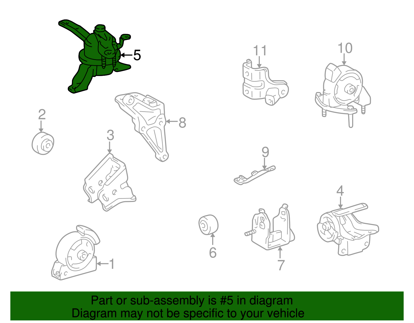 12305-0D010 - Engine Mount (Right) - 1998-2002 Toyota Corolla | OEM ...
