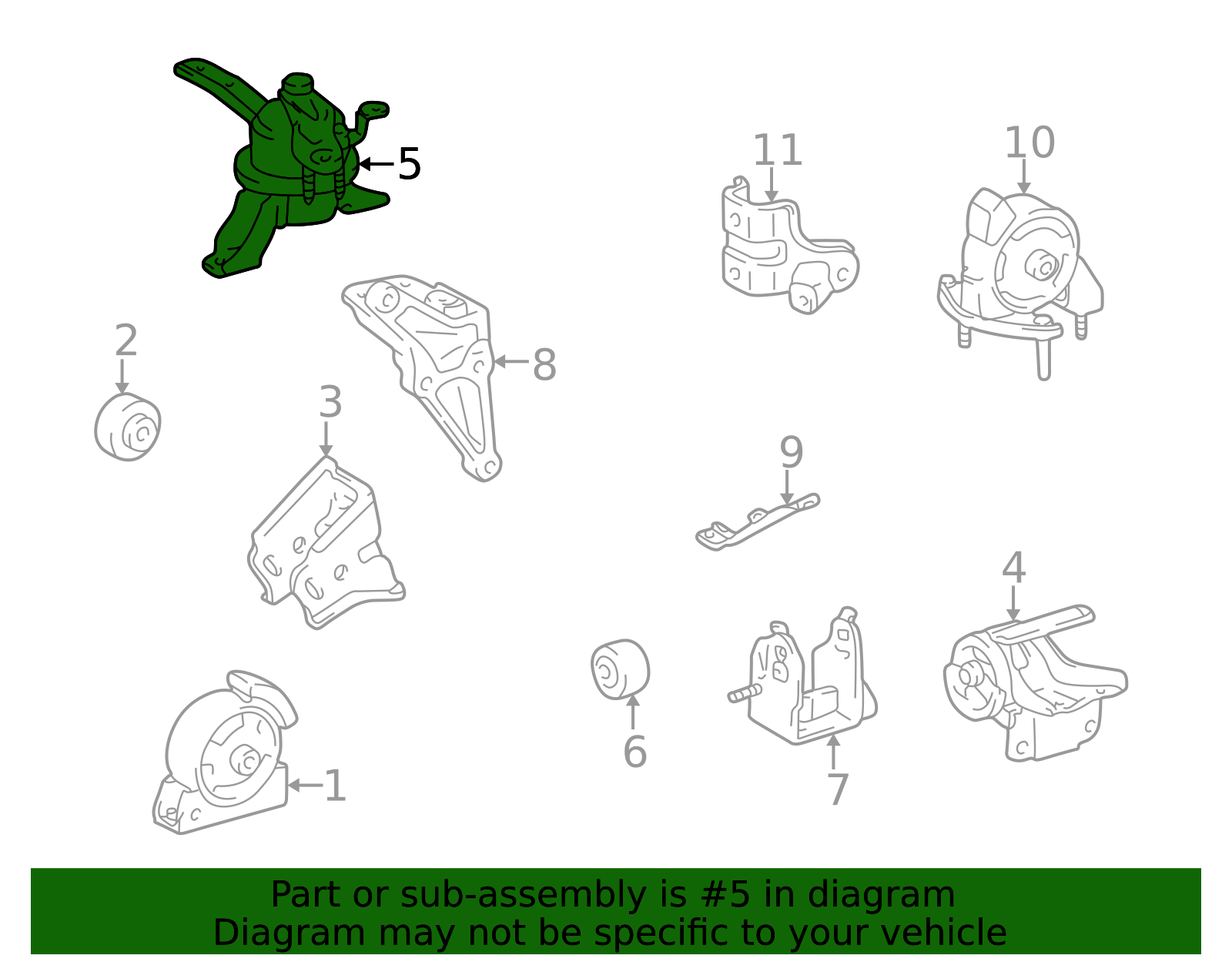1998-2002 Toyota Corolla Engine Mount (Right) 12305-0D010 | Bam ...