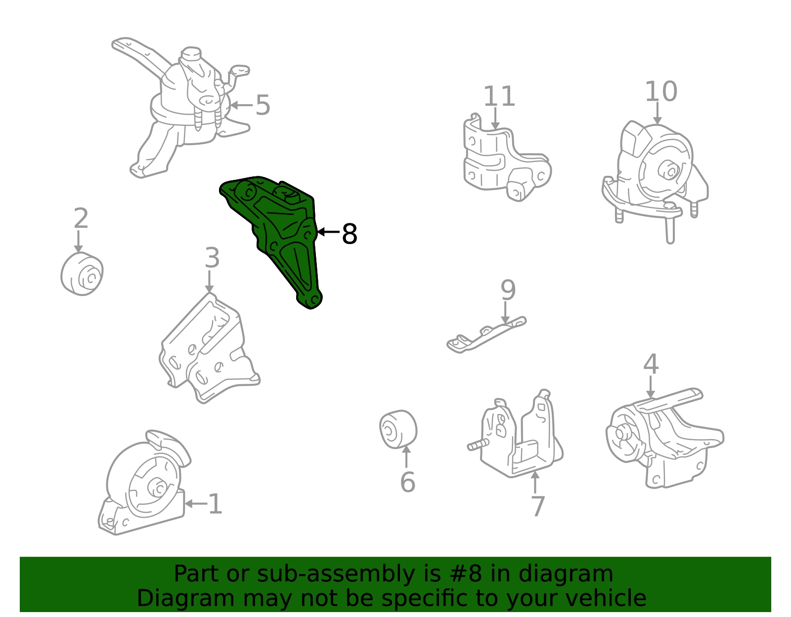 1998-2002 Toyota Corolla Side Mount Bracket 12315-22010 | MotorMotor