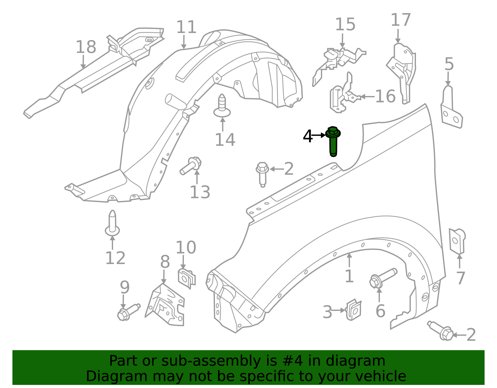 2011-2019 Ford Fender Upper Bolt W505411-S439 | Miracle Ford Parts