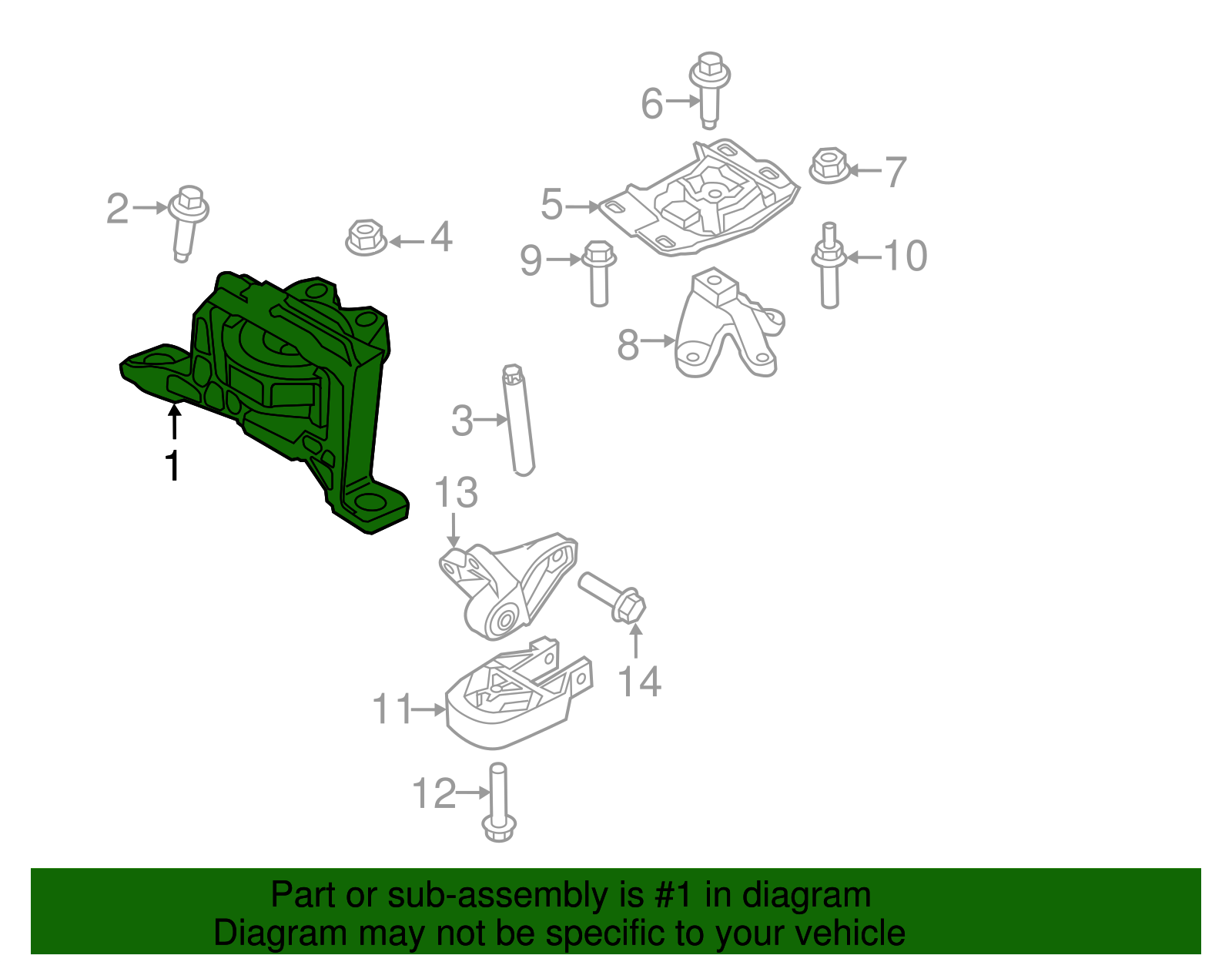 AV6Z-6038-A - Mount 2012-2018 Ford Focus | Ford Parts Direct