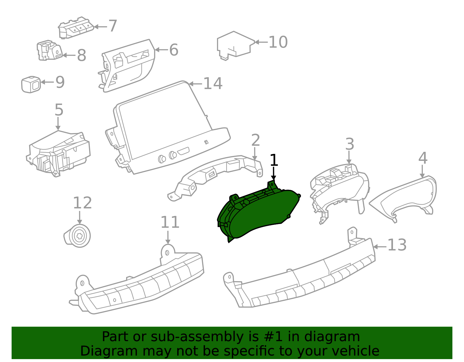 2020-2022 Cadillac Instrument Cluster 84938207 | Courtesy Parts