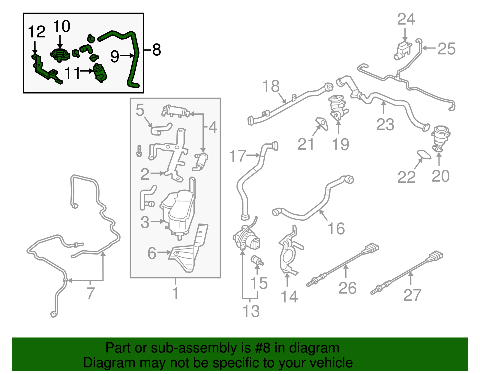 2017-2020 Audi Q7 Evaporative Emissions System Leak Detection Assembly ...