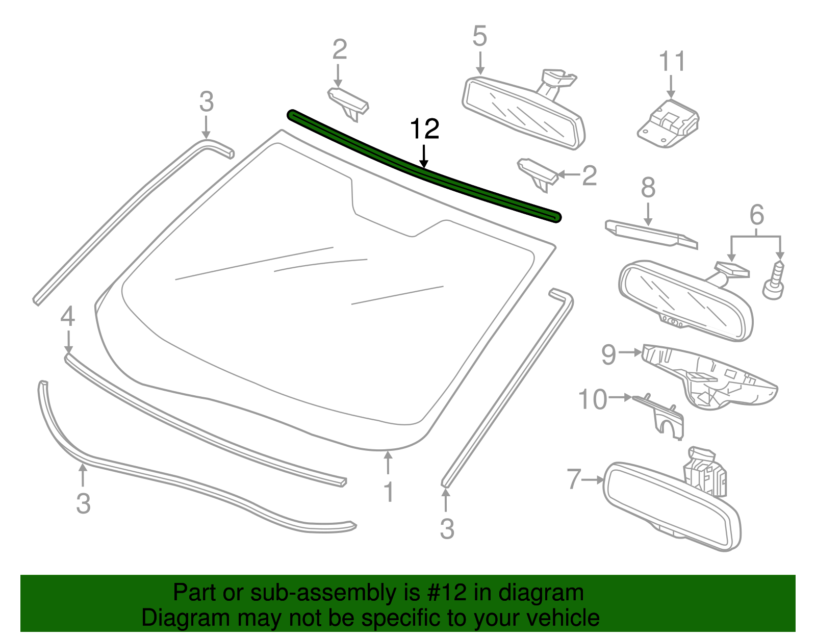 73150-T0A-003 - Upper Molding 2012-2016 Honda CR-V | Honda Parts Online