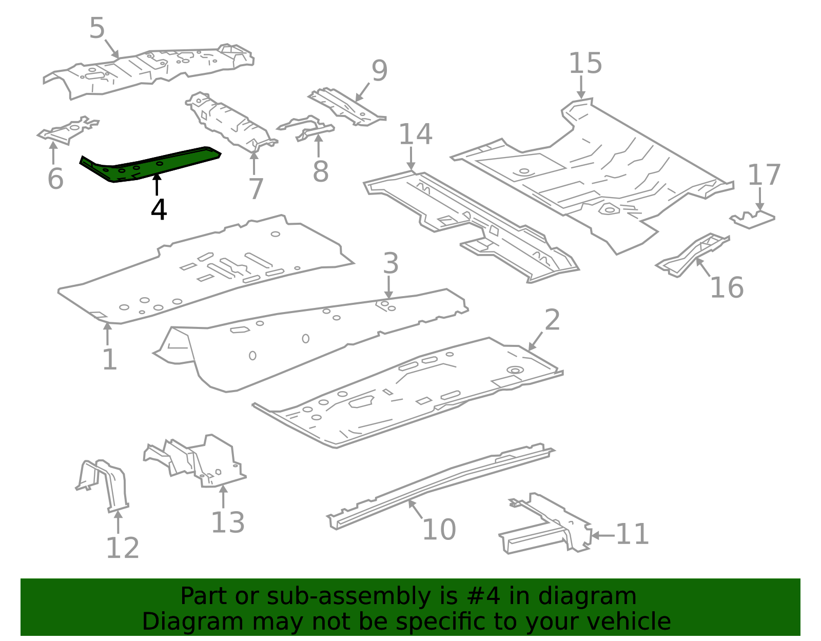2013-2018 Toyota RAV4 Floor Pan Reinforcement 57508-0R010 | MotorMotor