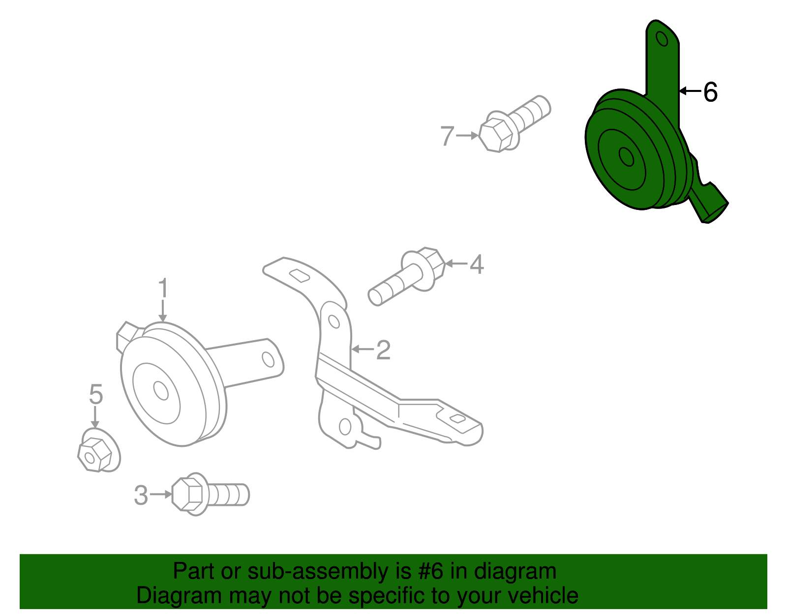 2015-2020 Subaru Low Note Horn 86012VA020 | Subaru Parts Guys