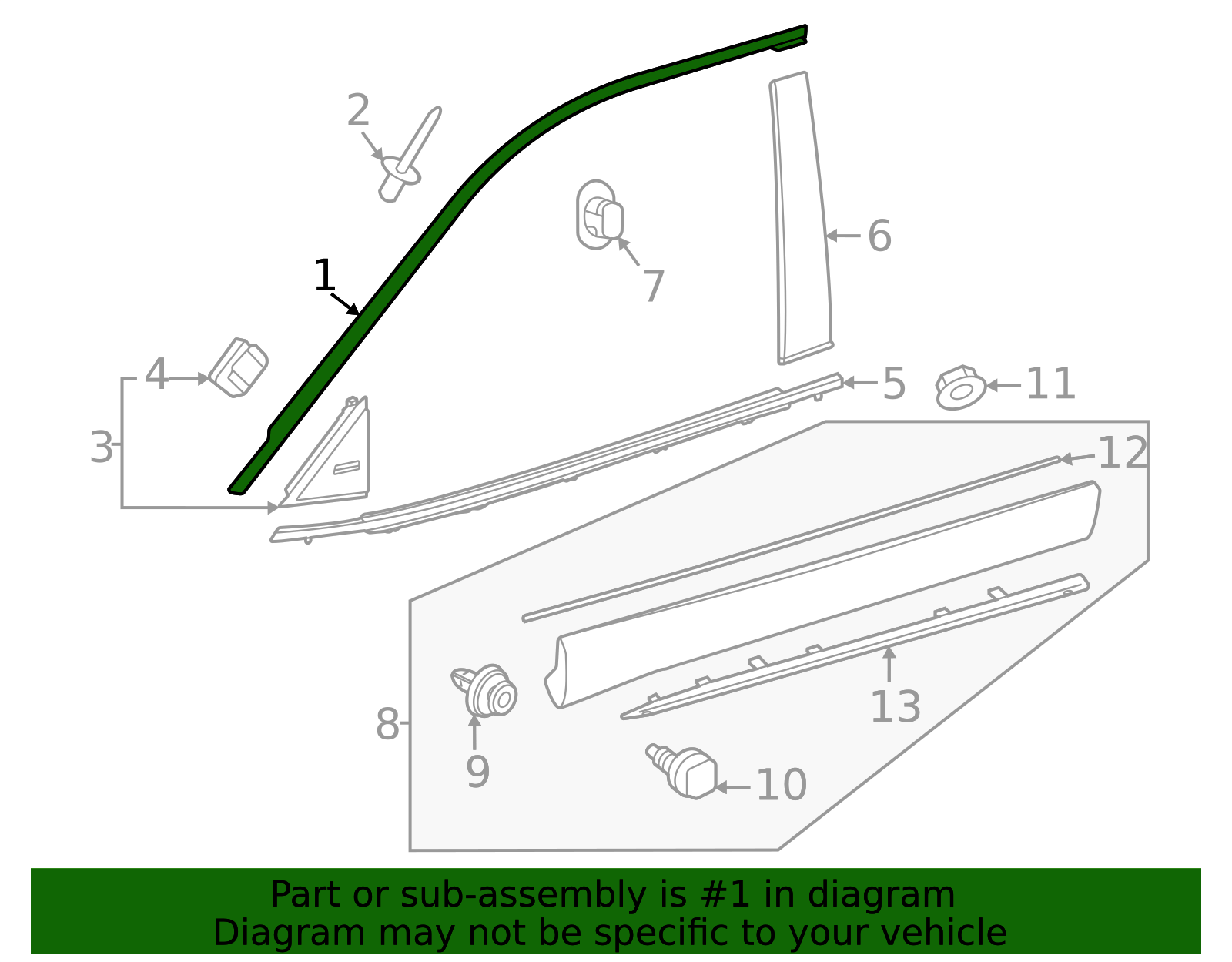 2024-2025 Toyota Grand Highlander Frame Molding 75753-0E100 | Toyota ...
