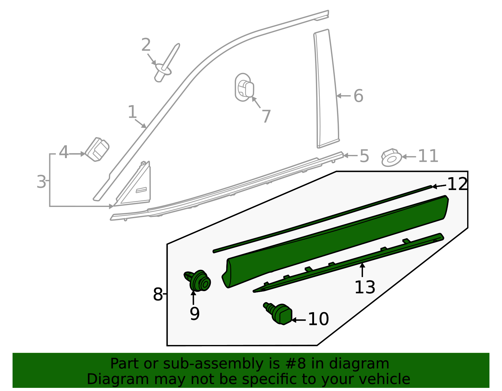 75072-0E200 - Body Side Molding 2024-2025 Toyota Grand Highlander ...