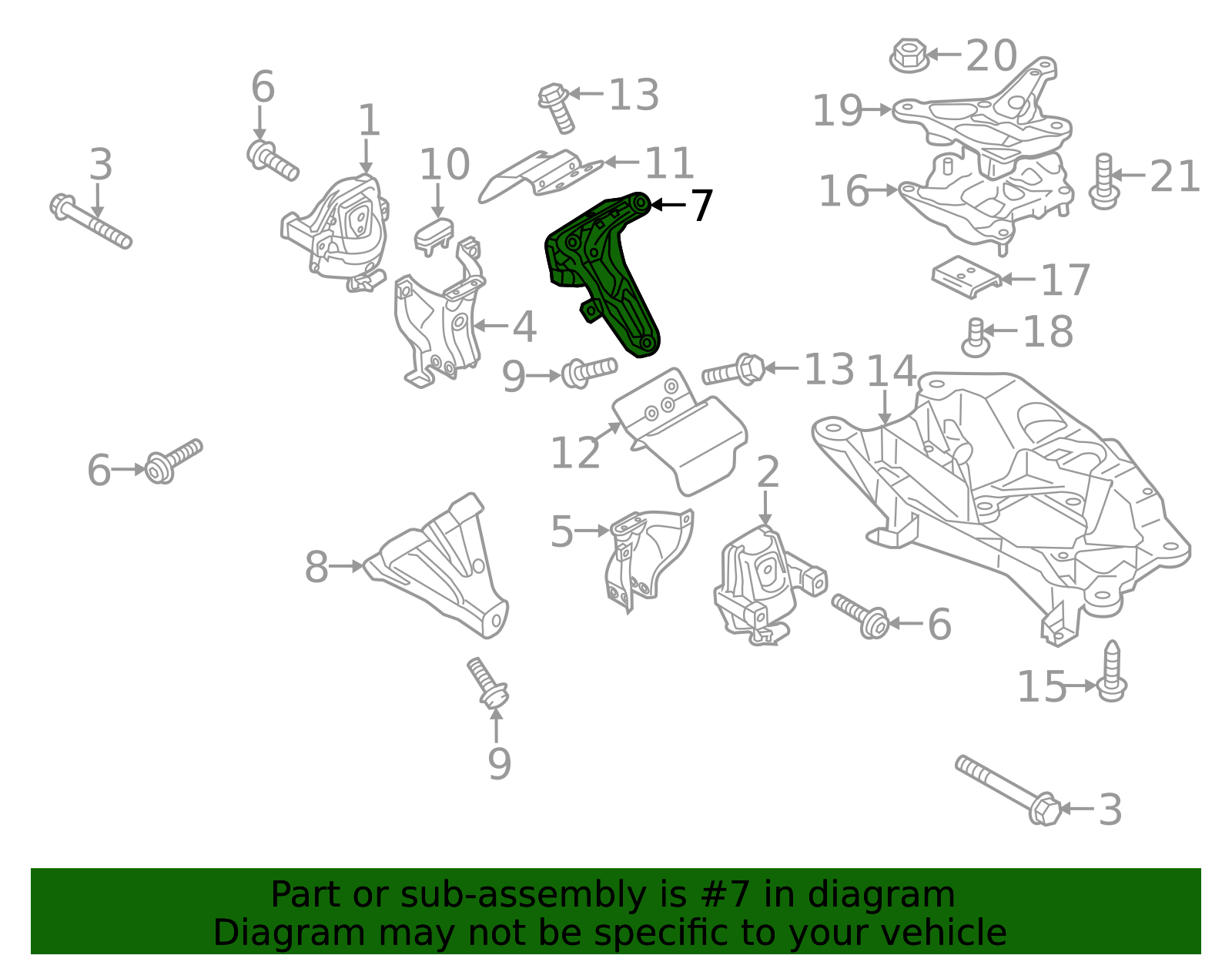 Audi Engine Mount Bracket - Secure Powertrain Support - Part #4G0-199 ...