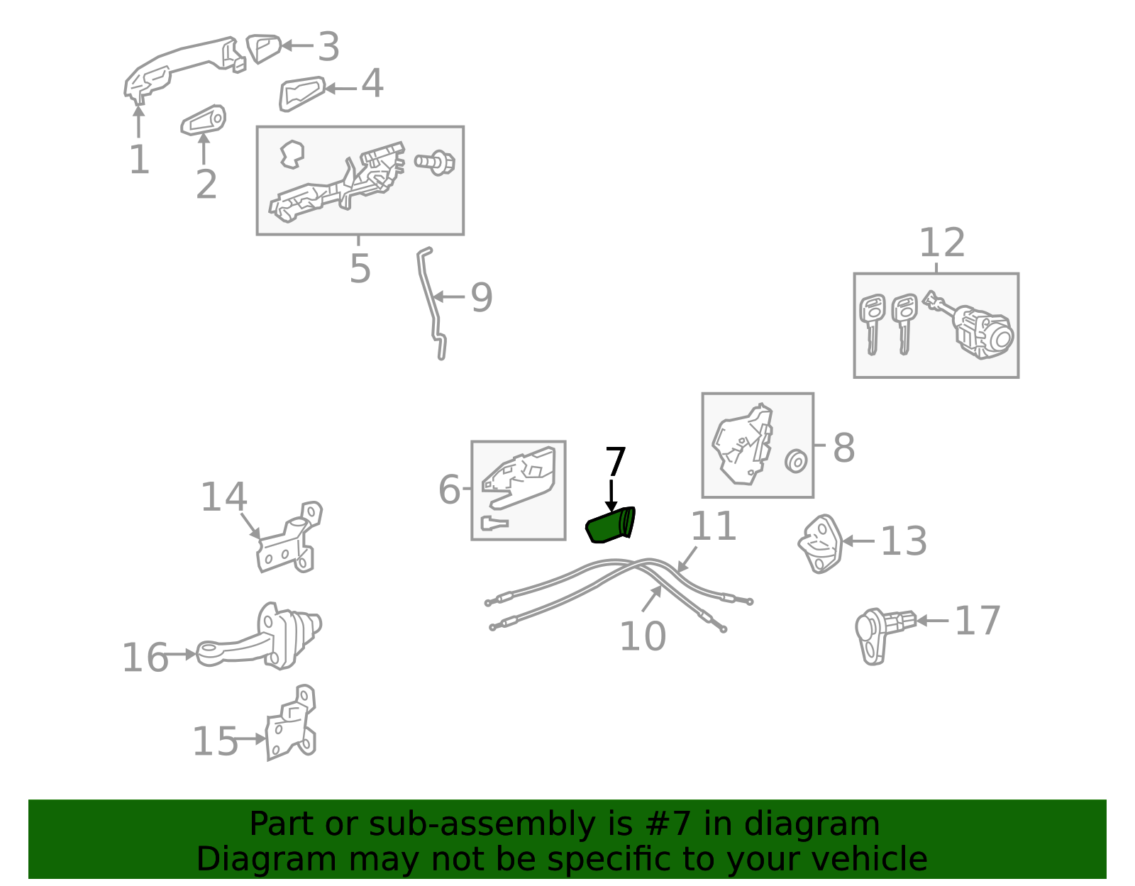 2019-2025 Toyota Handle, Inside Hole Cover 69277-0R020-C0 | MotorMotor