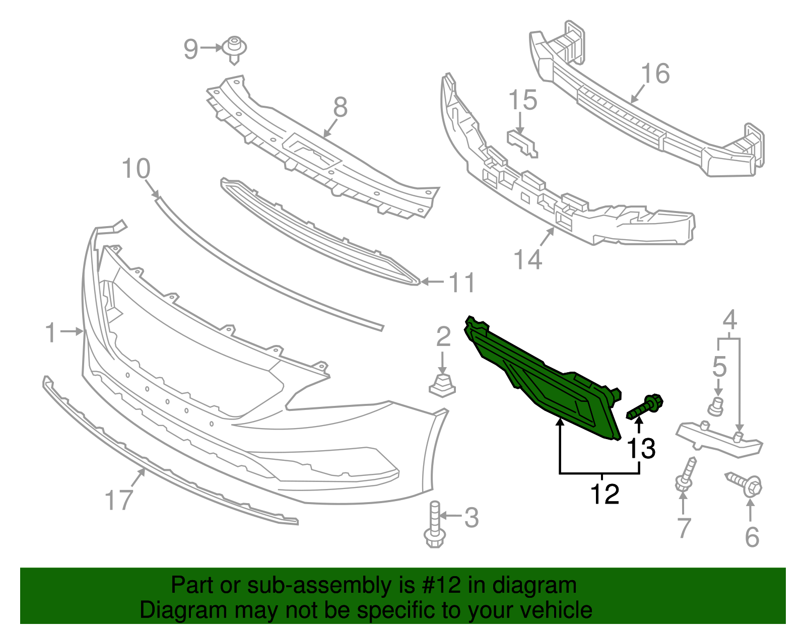 2015-2017 Hyundai Sonata Fog Lamp Bezel 86521-C1200-SCR | OEM Parts Online