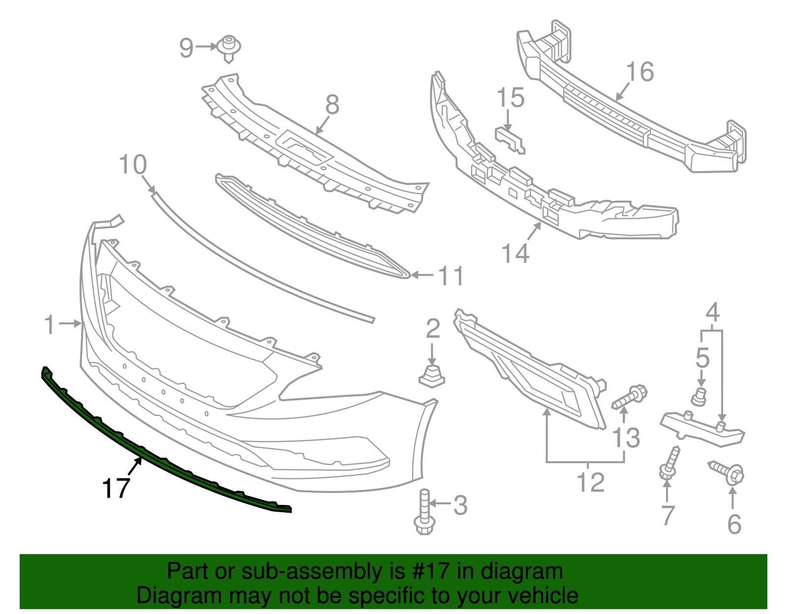 Genuine Lower Molding for 2015-2017 Hyundai Sonata | Part# 86590-C1000 ...