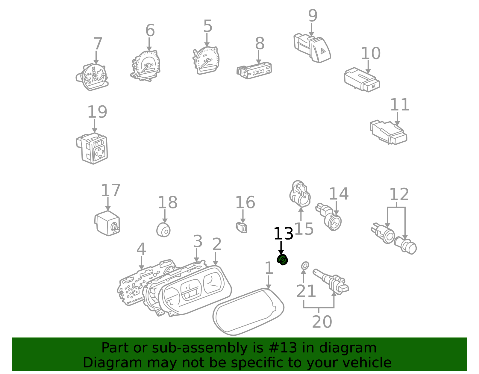 1993-2003 Toyota Bezel 55477-33010 | MotorMotor