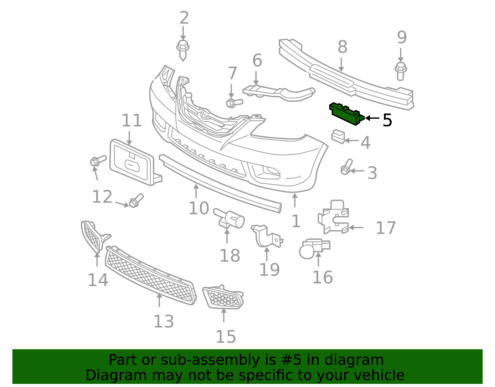 71193-SHJ-A00 - Bumper Cover Spacer 2005-2010 Honda Odyssey | Honda ...