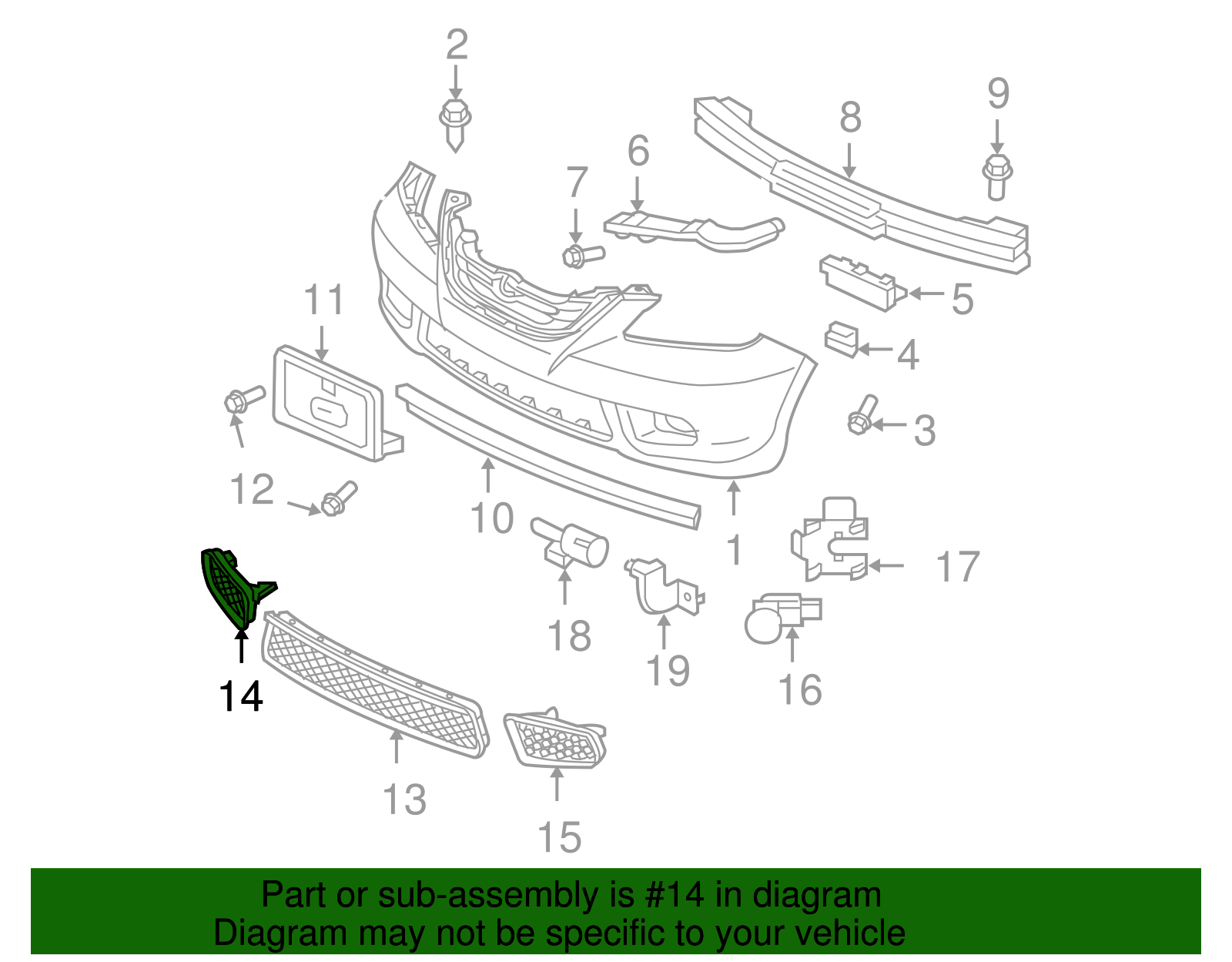 71103-SHJ-A00 - Outer Grille 2008-2010 Honda Odyssey | Honda Parts Online