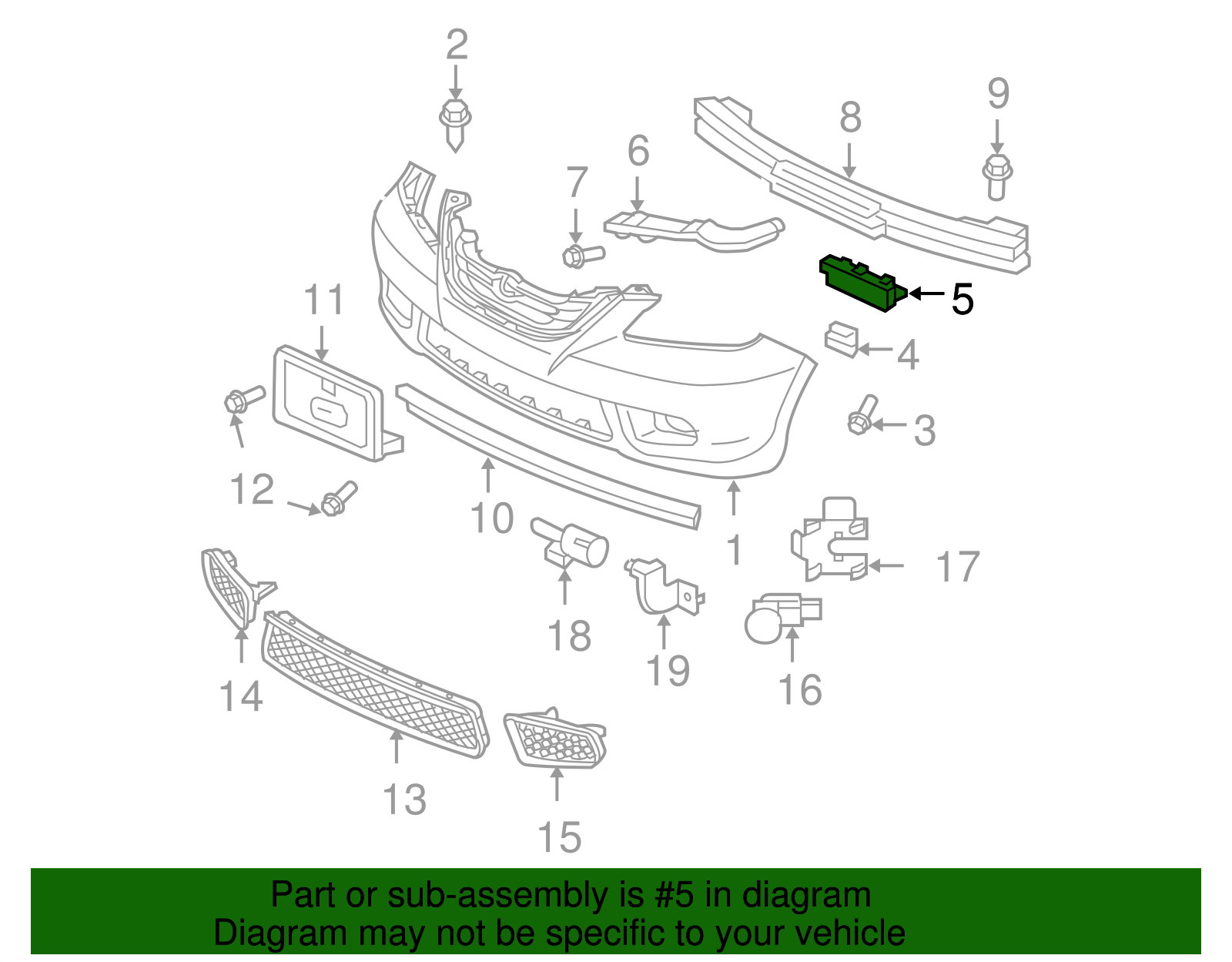 71193-SHJ-A00 - Bumper Cover Spacer 2005-2010 Honda Odyssey | Honda ...