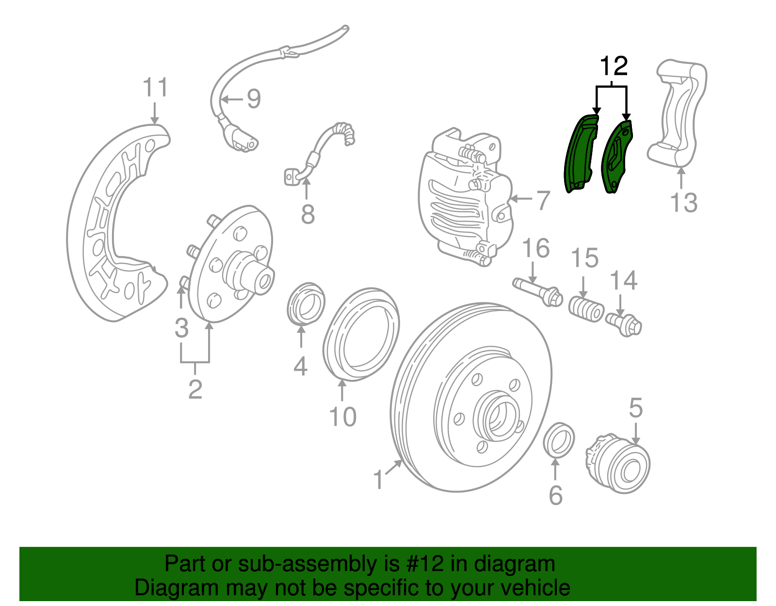 Genuine OEM Ford Part - Pad Front 1U2Z-2V001-TA | Genuine OEM Ford ...