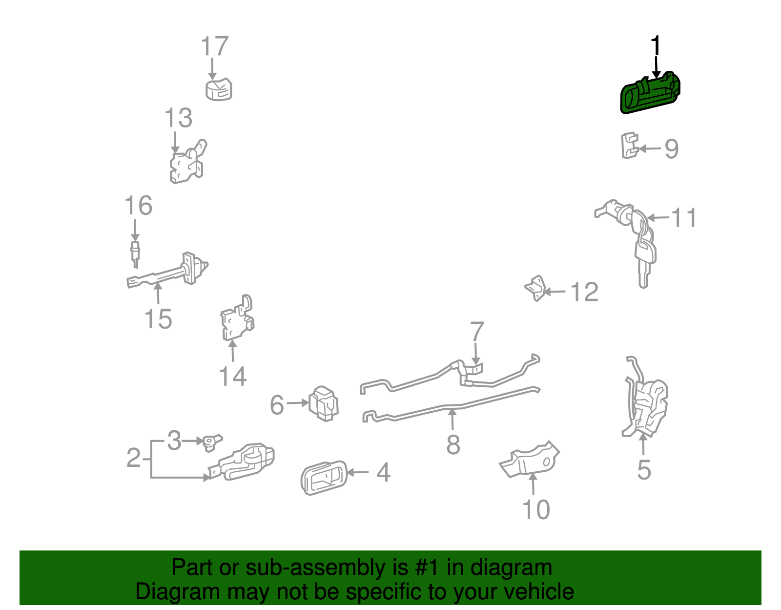 69220-60071-A0 - Handle Outside - 1998-2007 Toyota Land Cruiser | Nucar ...