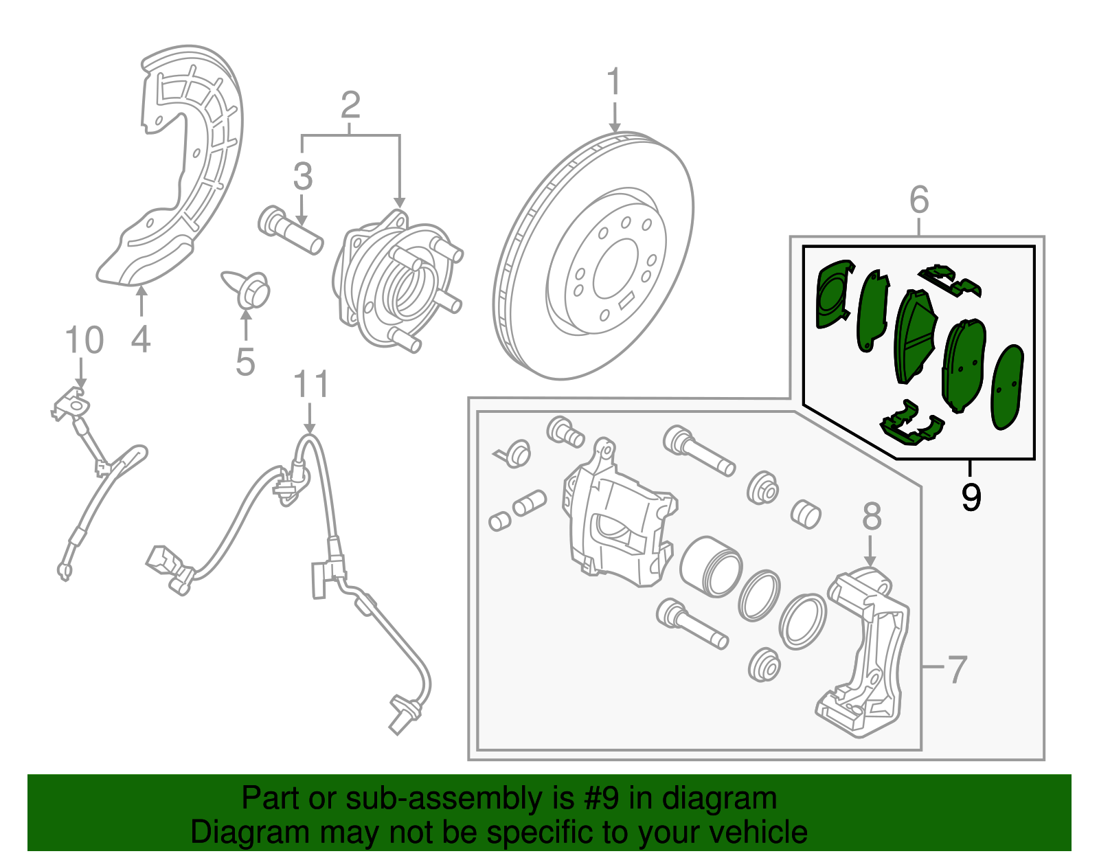 Hyundai - 58101-C2A20 - Brake Pads Front - 2015-2017 Hyundai Sonata ...