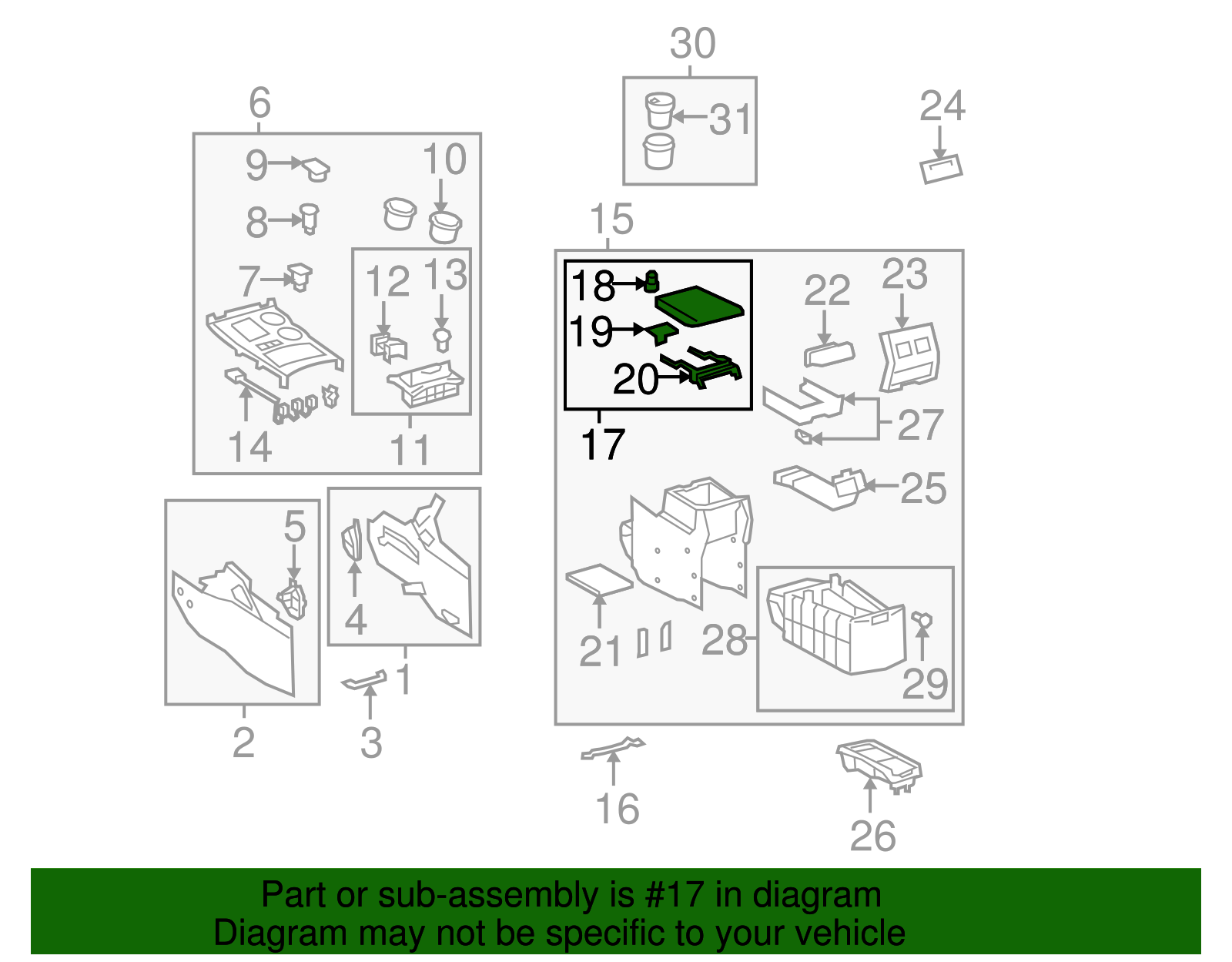 2008-2013 Toyota Highlander Console Lid 58905-0E040-B0 | OEM Parts Online