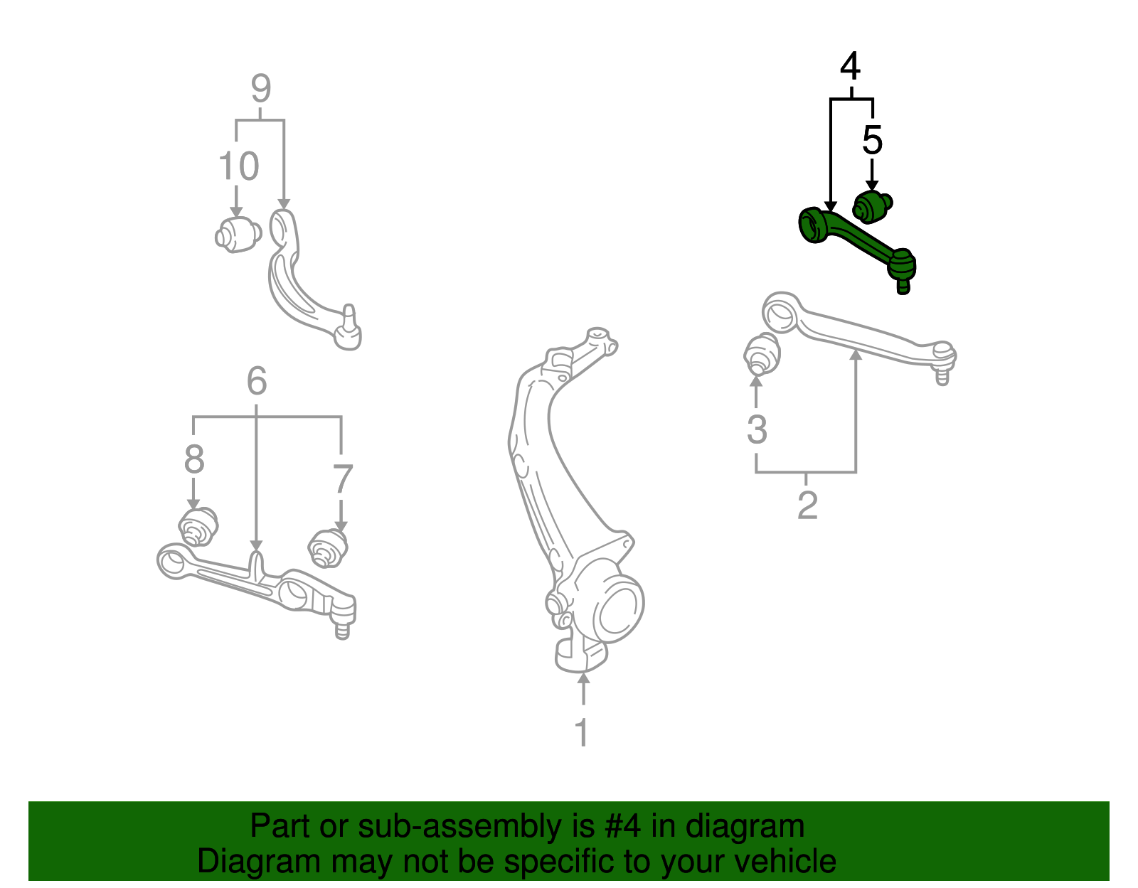 4E0-407-509-H - Upper Link 2008-2011 Audi | Audi OEM Parts