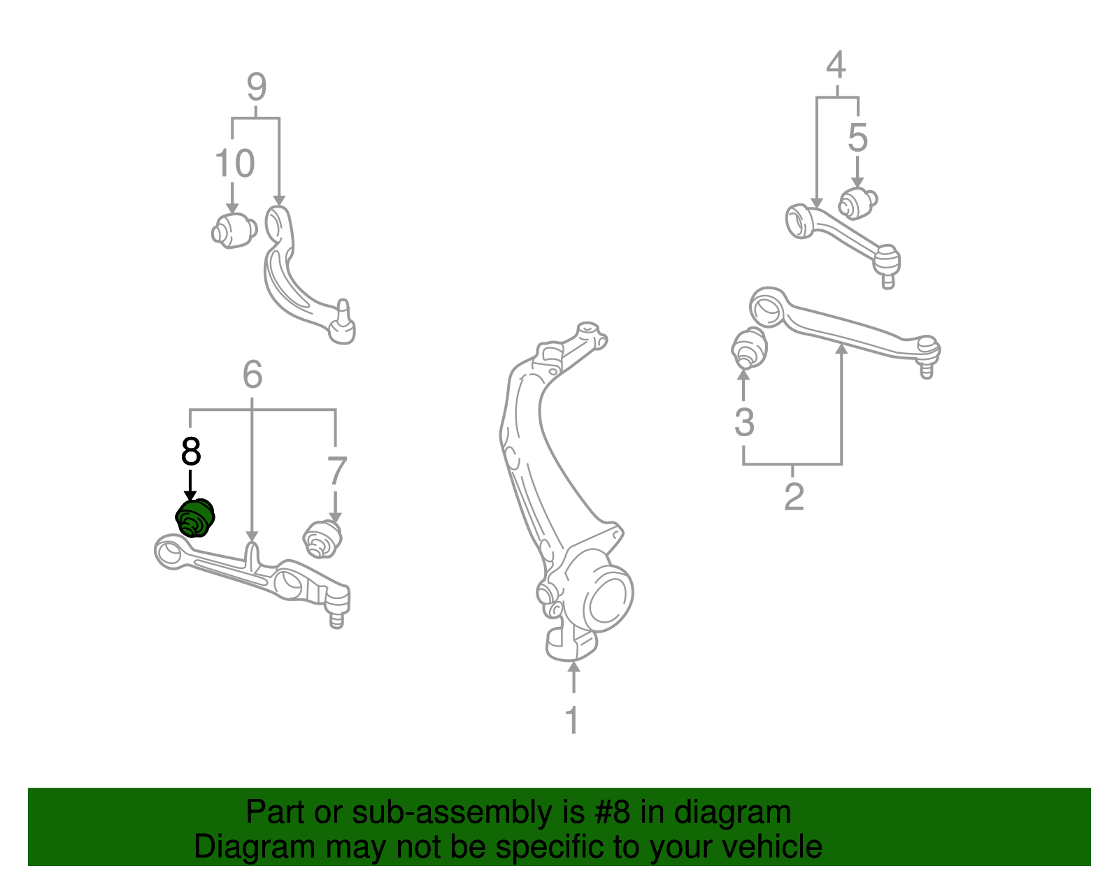 2004-2011 Audi Ft Lower Control Arm Inner Bushing 4E0-407-182-C | Audi ...