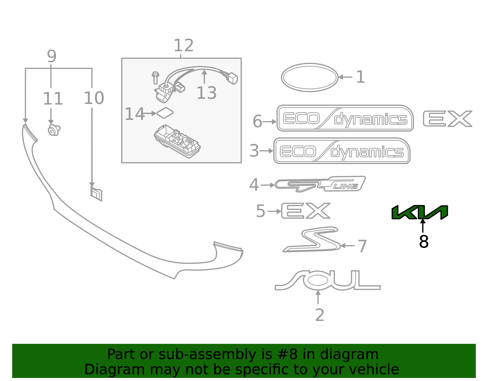 86305-K0500 - Hatch Emblem 2020-2021 Kia Soul | Kia.Parts Store
