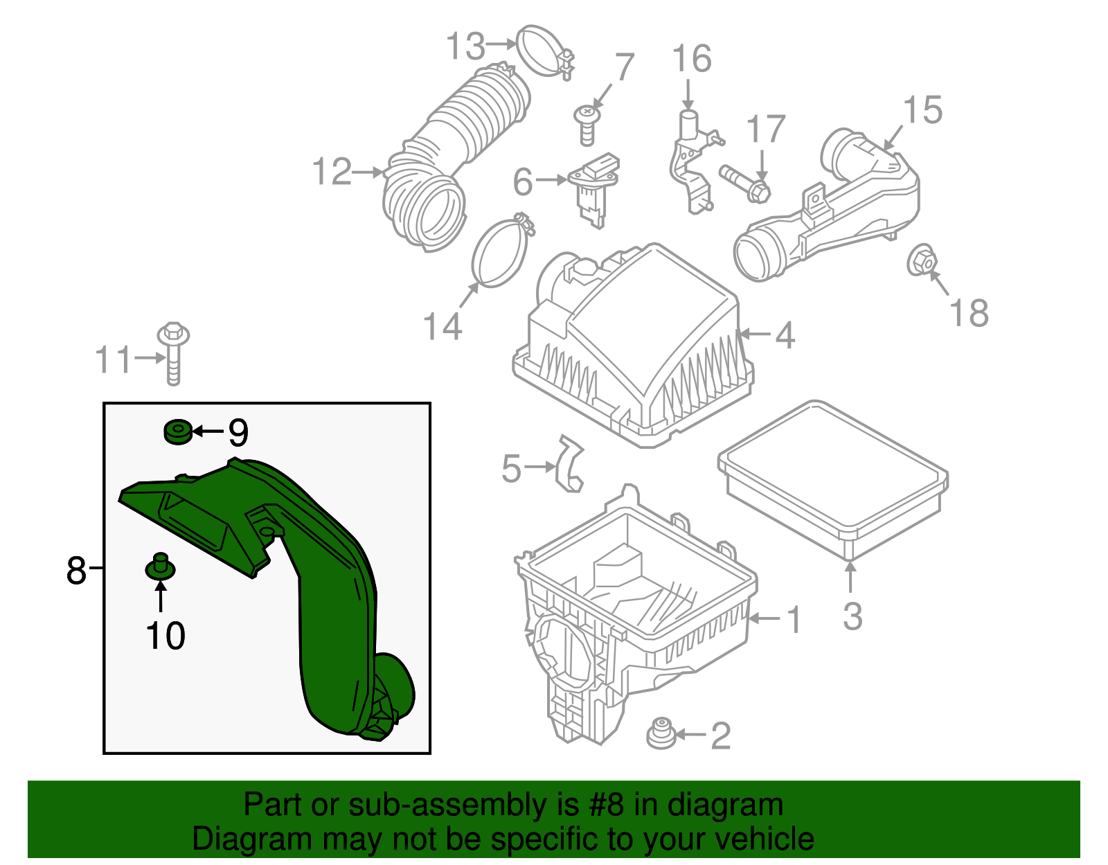 PY8W-13-200B - Inlet Duct - 2016-2020 Mazda CX-9 | Mazda Parts Factor