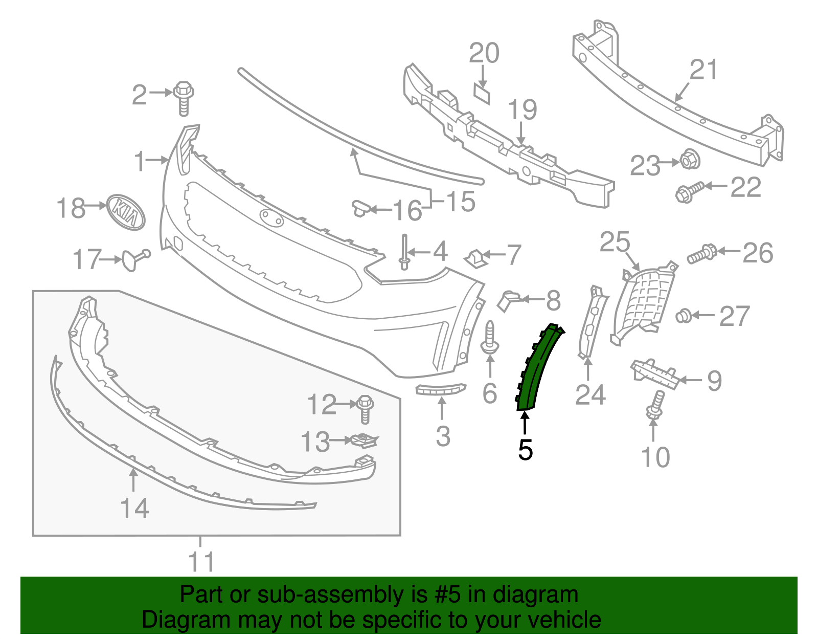 86558-G5000 - Outer Molding 2017-2019 Kia Niro | Kia.Parts Store