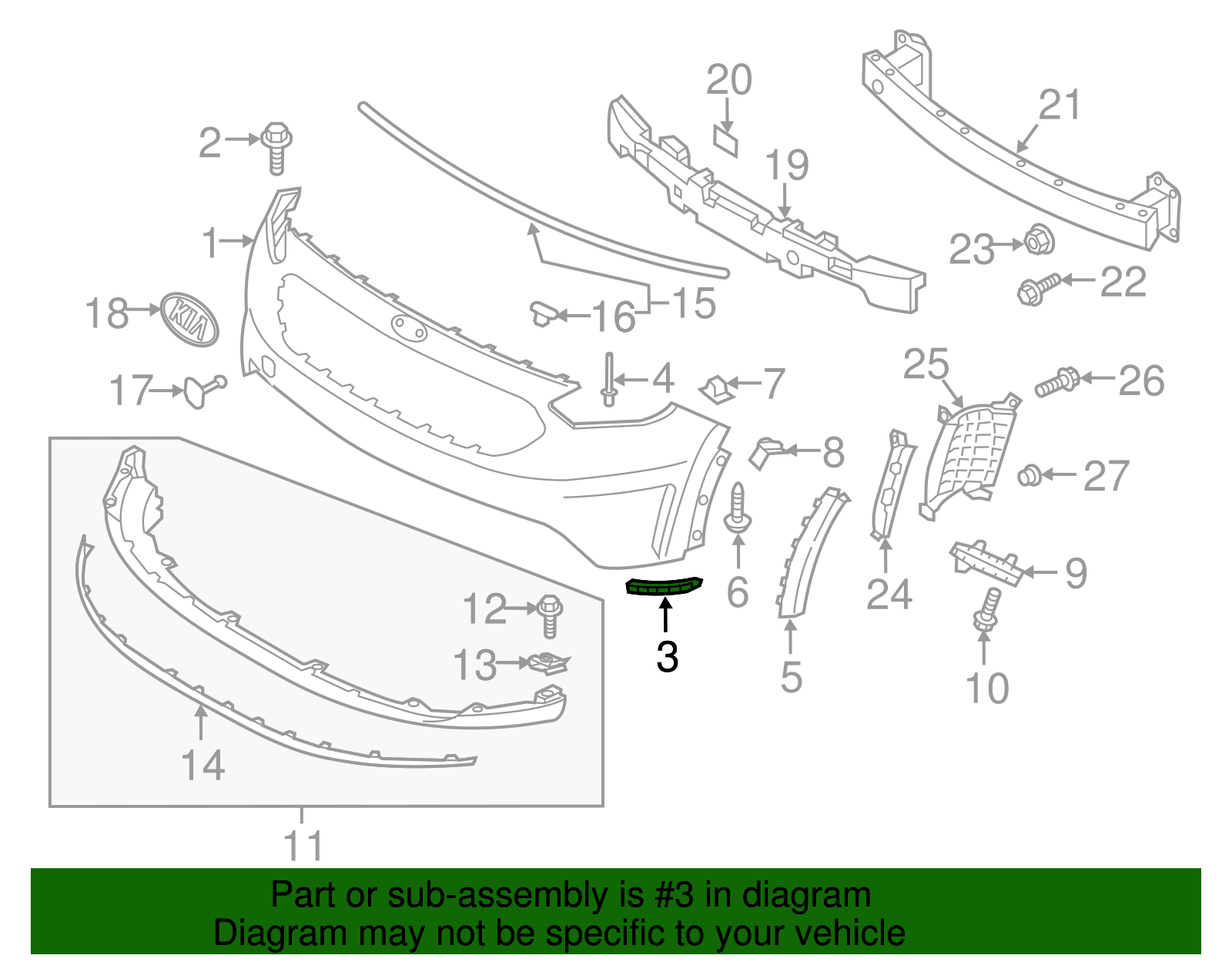 2017-2019 Kia Niro Upper Bracket 86552-G5000 | Kia Automotive Parts